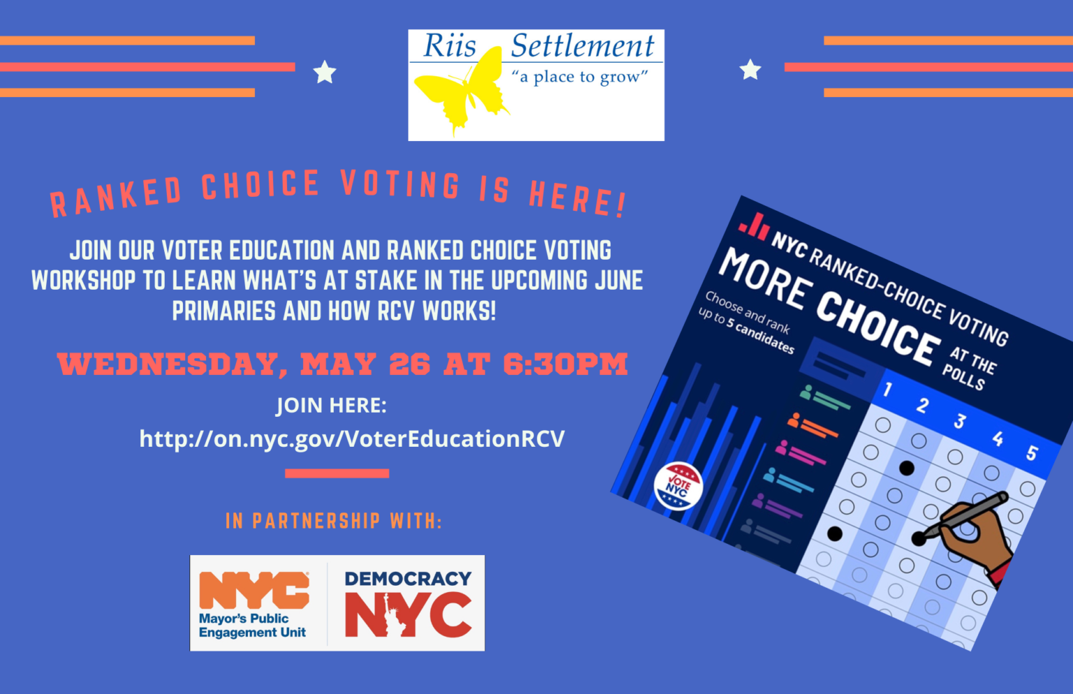 Voter Education and Ranked Choice Voting Workshop - Hour Children